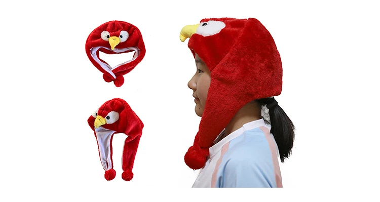 Soft Plush Cute Red Chicken Hats - Perfect for Winter