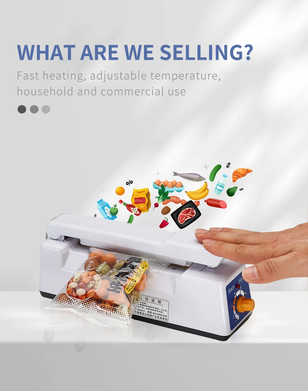 Factory Direct Foil With Extension And Plastic Food Bag Hand Manual ...