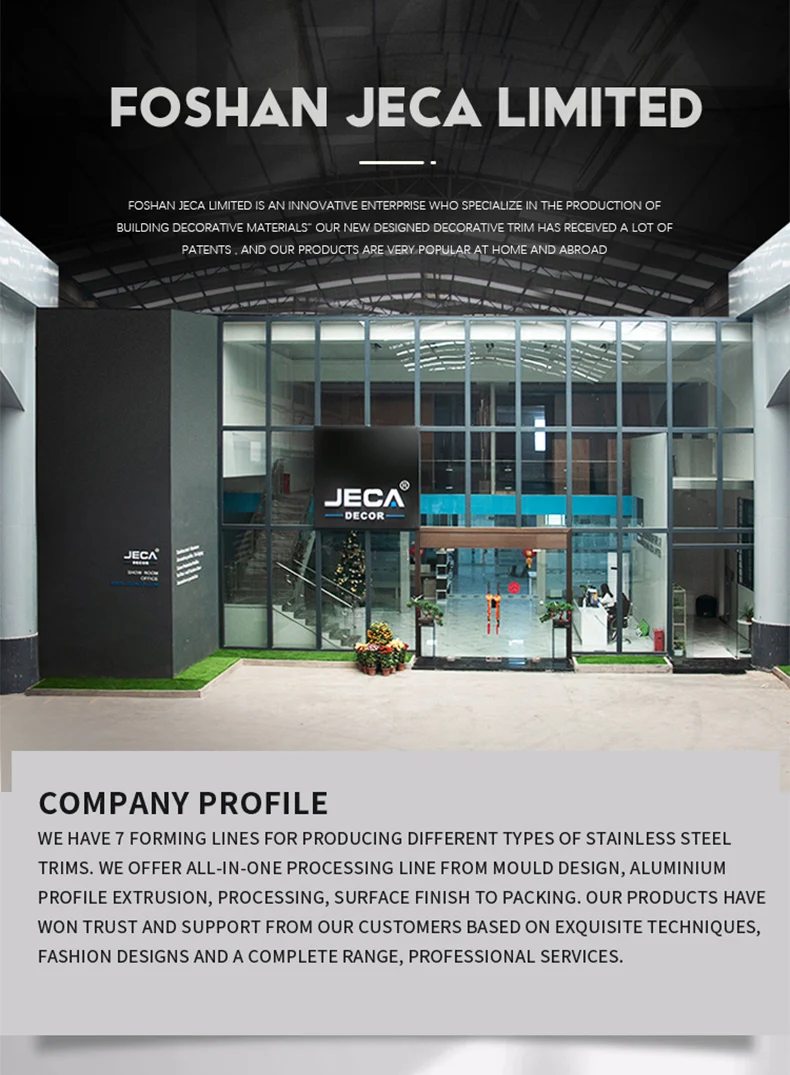 Foshan Manufacturer JECA Glass Profile Shower Glass Wall Profile for ...