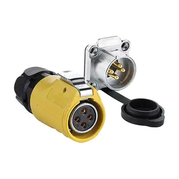 Oswell 4 Pin Wire Connectors 20a Ac Power Adapter Plug 4 Pin Bulkhead ...