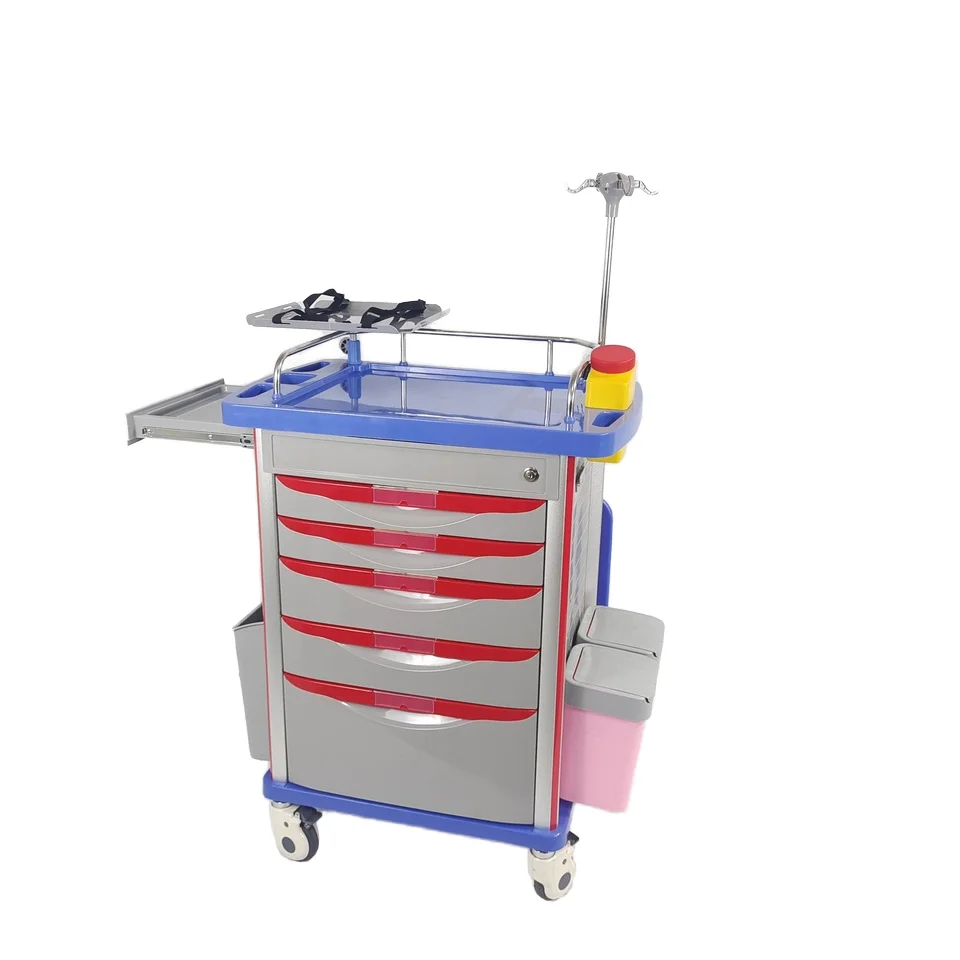 ABS Portable Medical Cart Emergency Nursing Trolley for Clinics and ...