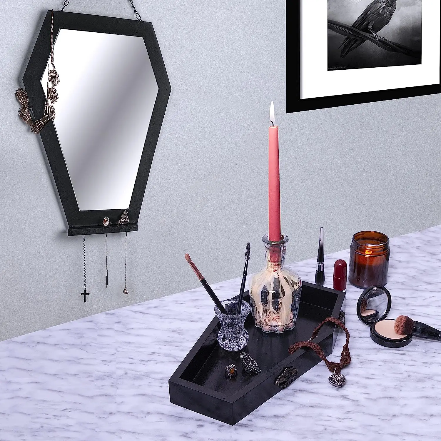 Gothic Coffin Tray Spooky Decorative Wooden Goth Home Decor Tray For ...