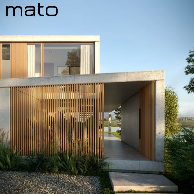 Timber-look Battens Aluminium Cladding outdoor exterior wall panel ...