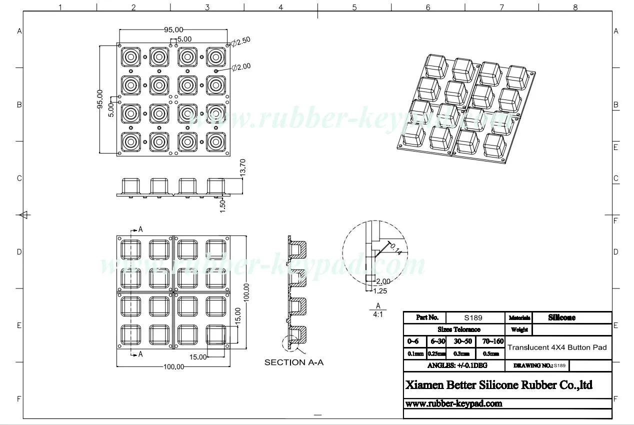 Custom Keypad 4x4 MIDI Keyboard Silicone Rubber Button Pad
