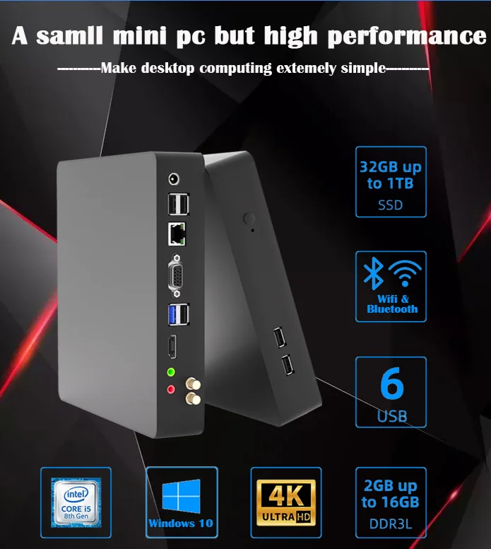 Full Set Up Core I7 I5 I9 Fanless Industrial Computer Mini Pc Gamers ...