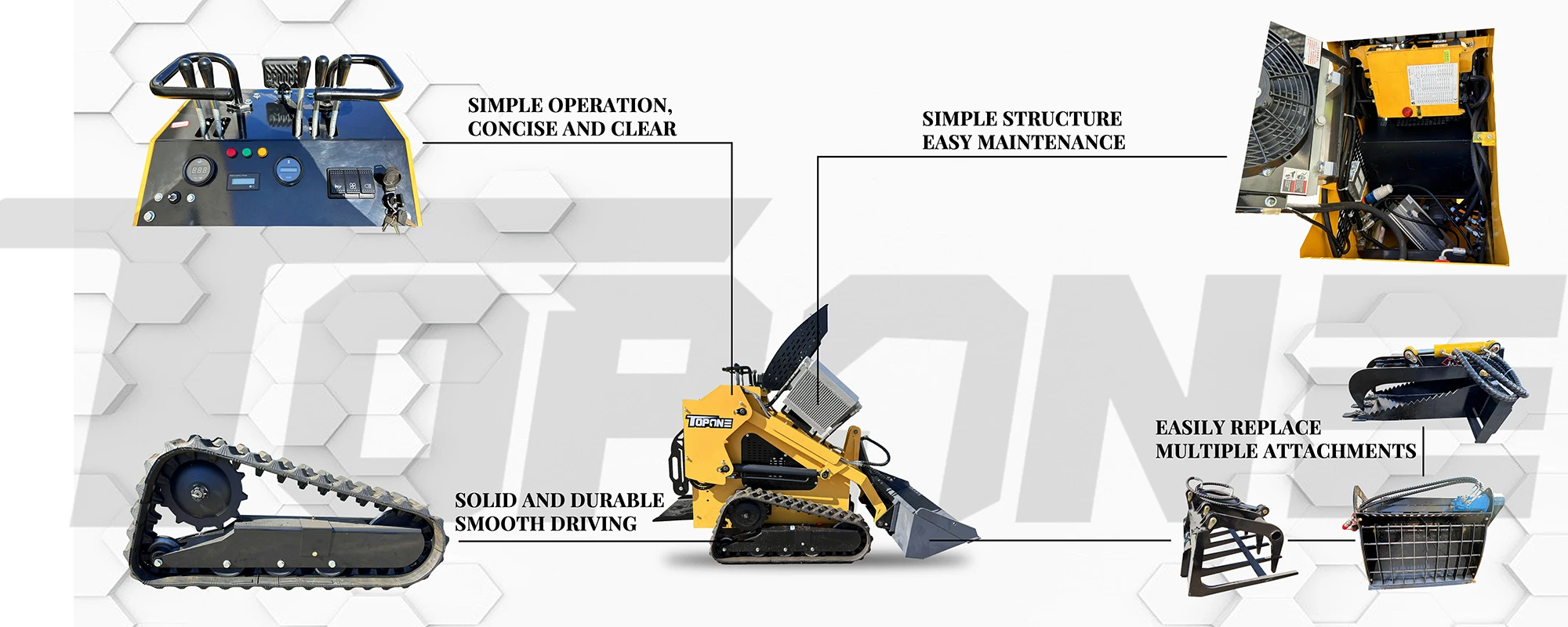 Chinese TL280 Mini Walk Behind Skid Steer Mulcher Loader