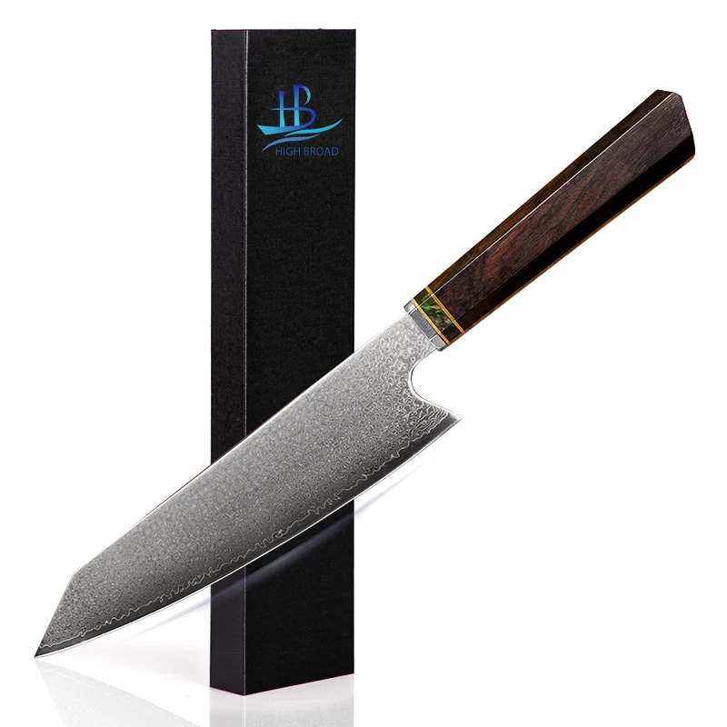 Professional High Carbon Steel 8 Inch Kiritsuke Japanese Damascus Chef ...