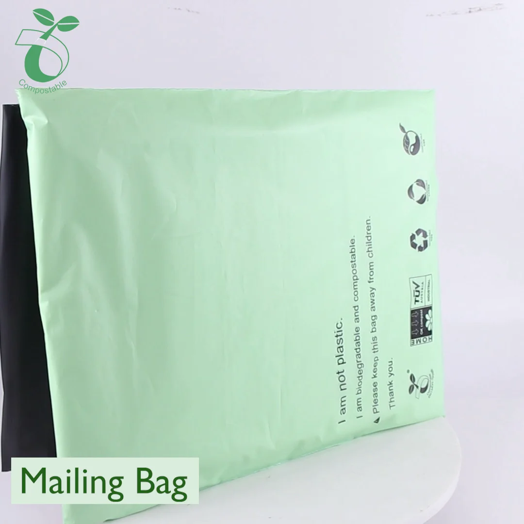Self Seal Corn Starch Plastic Bag Printed Polythene Poly Shipping ...