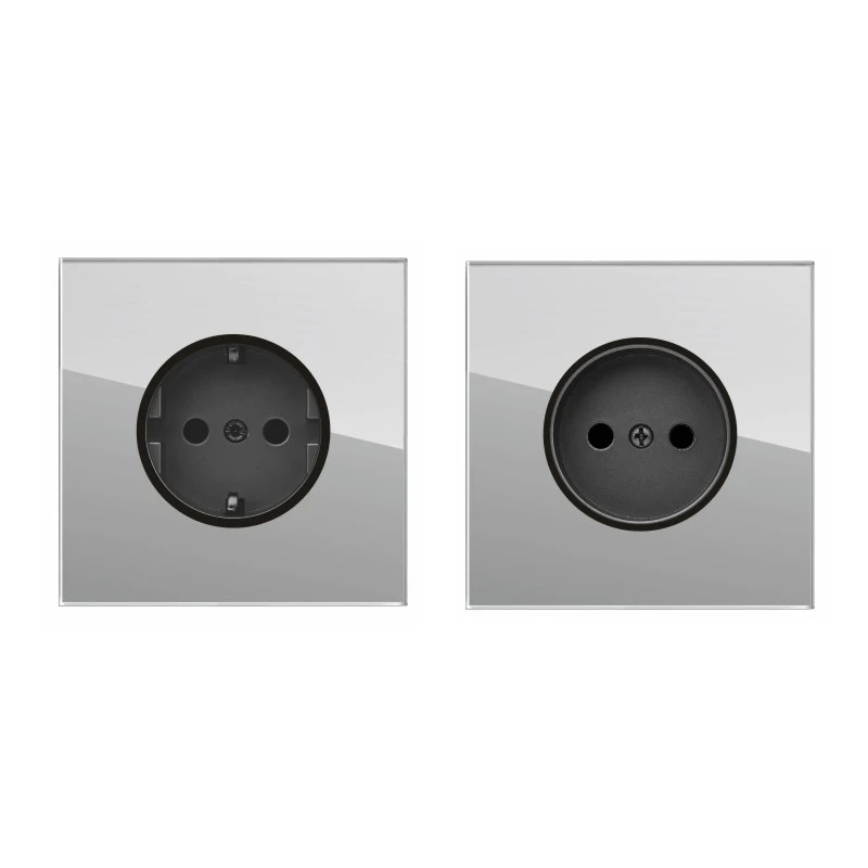 Reset Switch Socket With LED Light Tempered Glass Touch Wall Switches ...