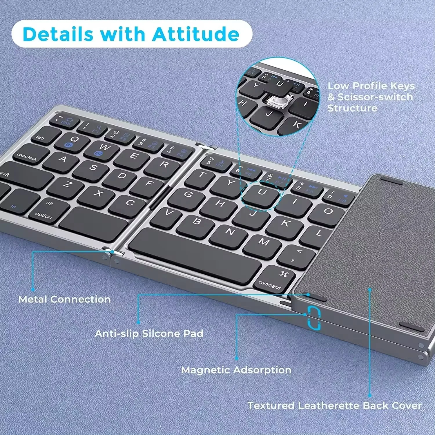 Waterproof Foldable Keyboard B033s Office Portable Wireless Keyboard ...