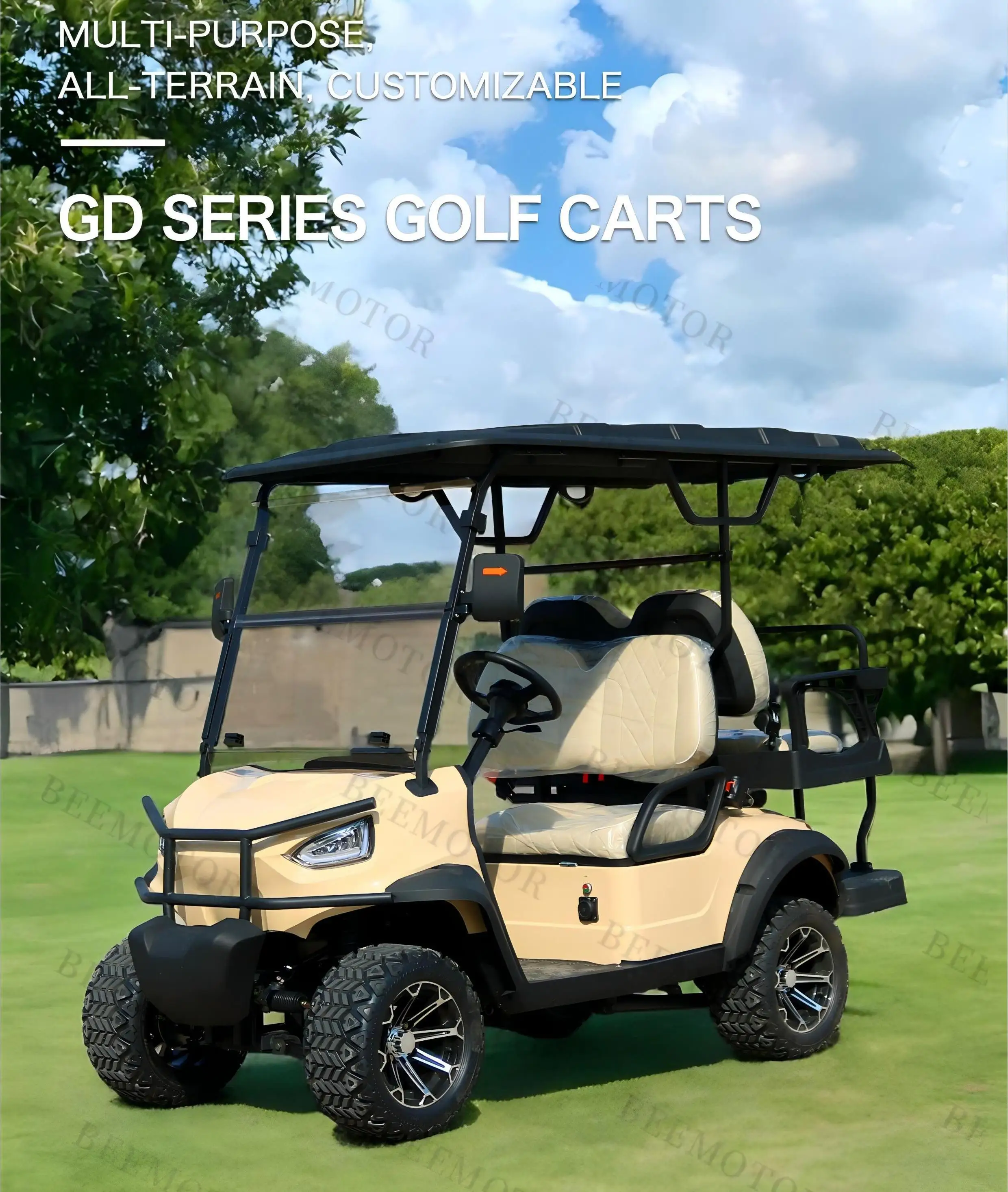 Beemotor 48V 60V Electric Golf Cart - 4-Seater Lifted Tyres