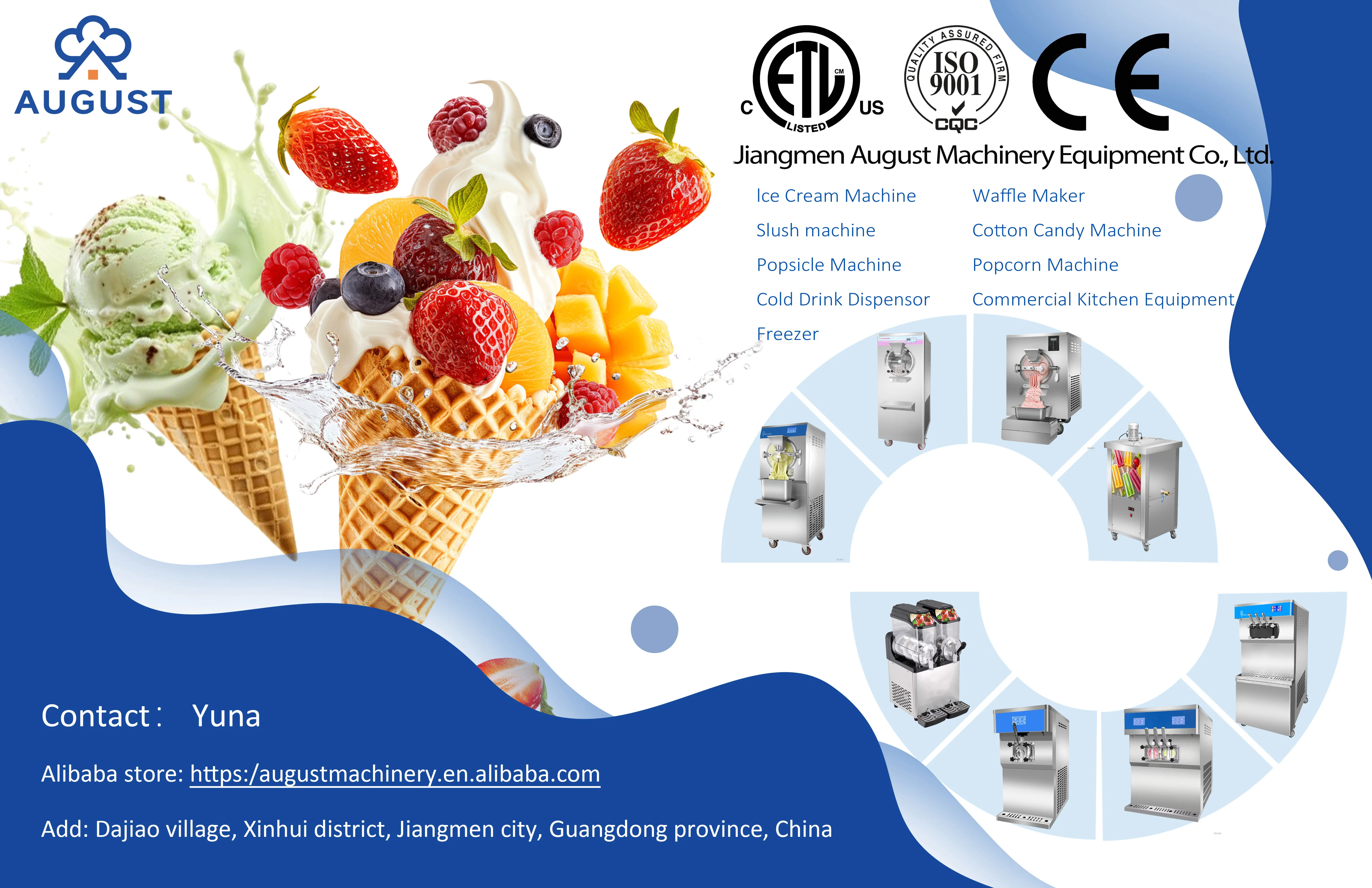 AUGUST Industrial Hard Serve Ice Cream Maker Machine Hard Gelato Batch Freezer Gelato Ice Cream ...