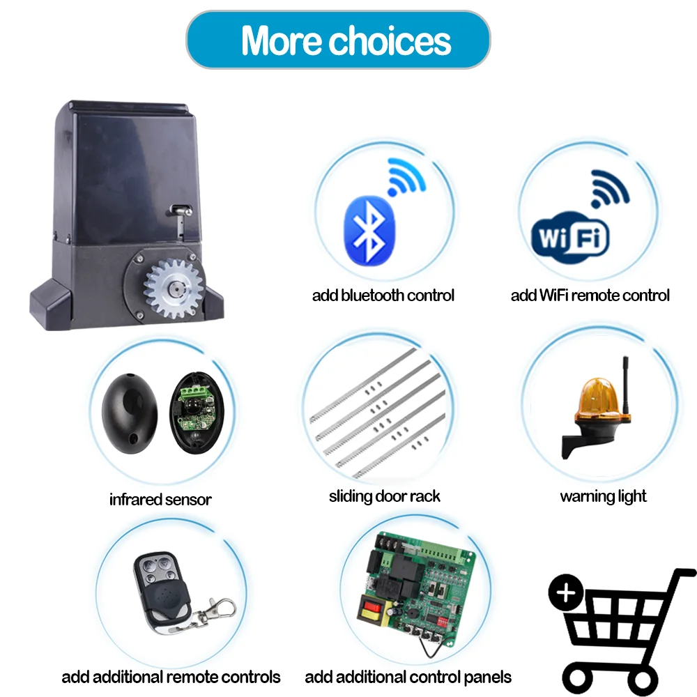 Spring Limit Switch Sliding Door Motor Sliding Gate Opener 550w 1200kg ...