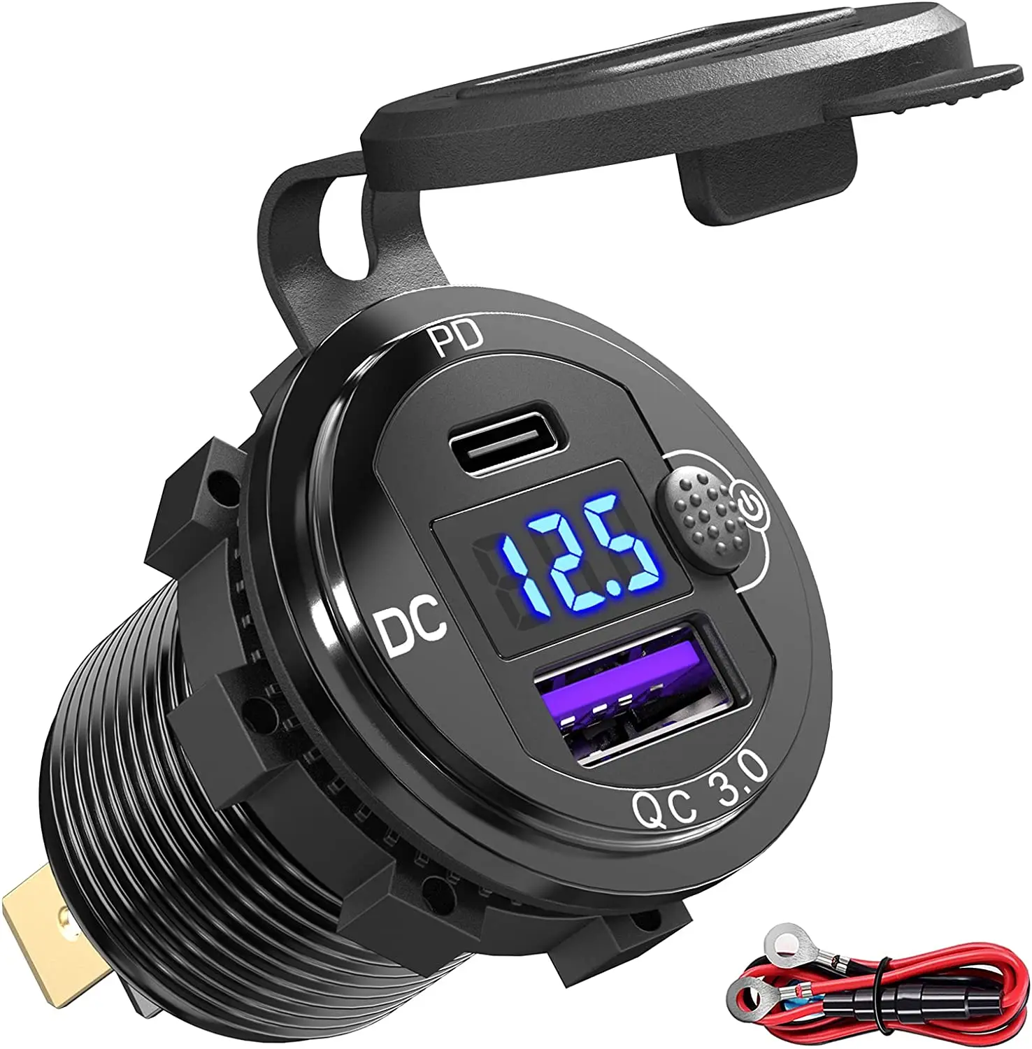 Quick Charge Socket PD Type C and QC 3.0 USB Fast Charge 12V 24V Car ...