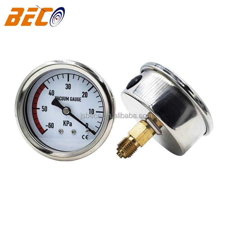 63 Mm Mechanical Bourdon Tube Pressure Gauge Manufacturer -60kpa Vacuum Gauge - Buy -60kpa ...