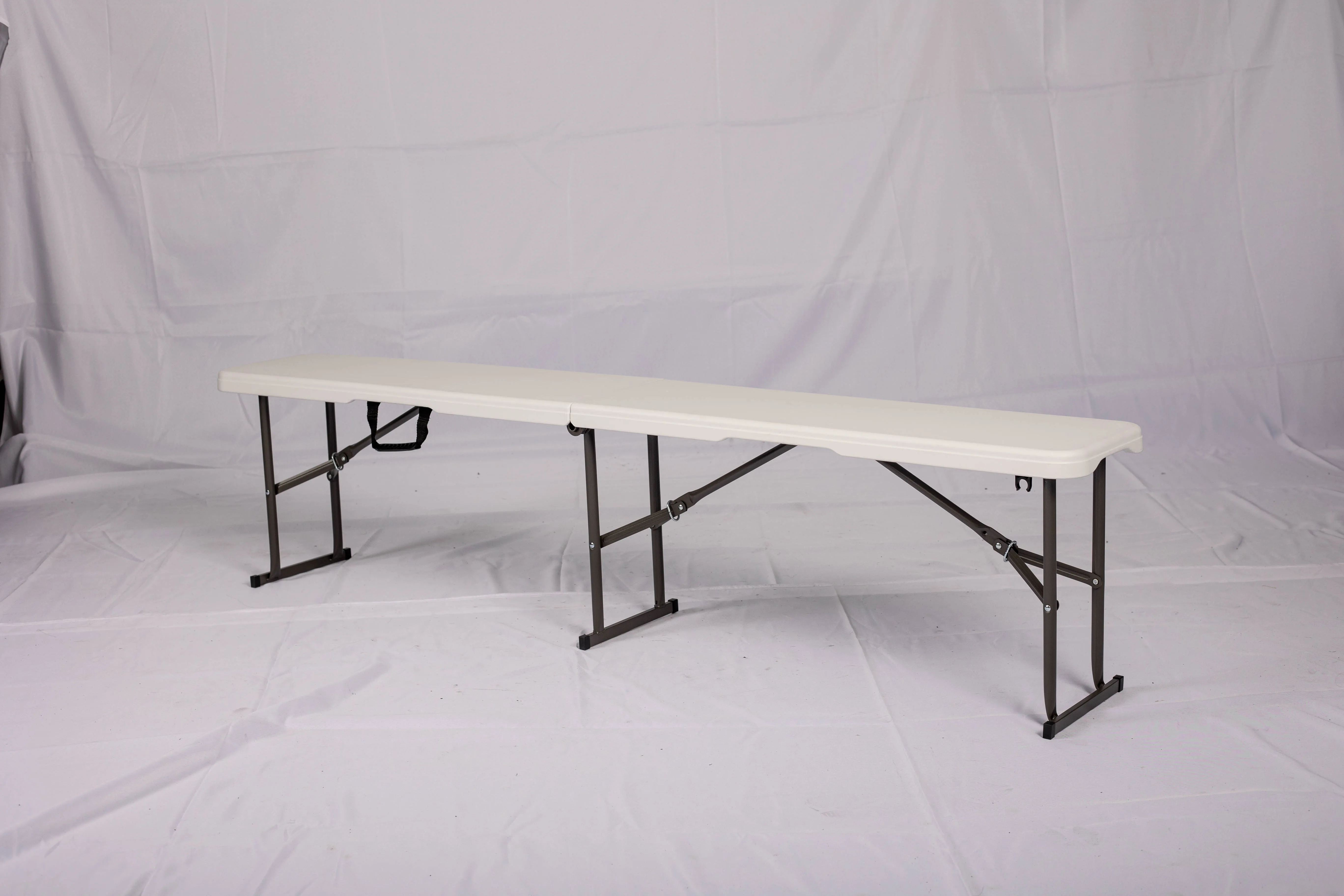 6FT White Plastic Fold in Half Bench - Outdoor Garden Benches