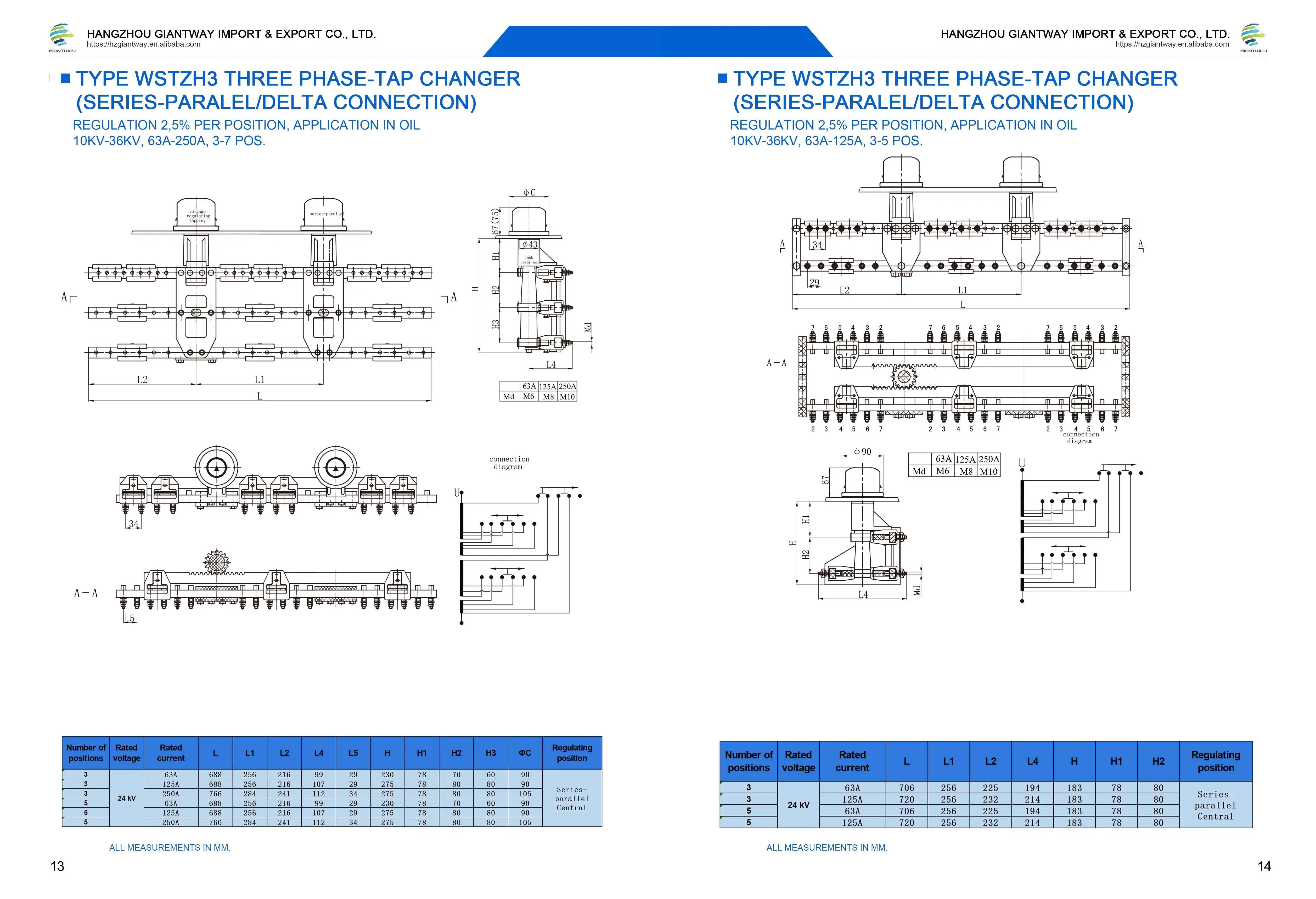 Oltc Transformer 24KV 30A Type Wstiii - Three Phase Tap Changer