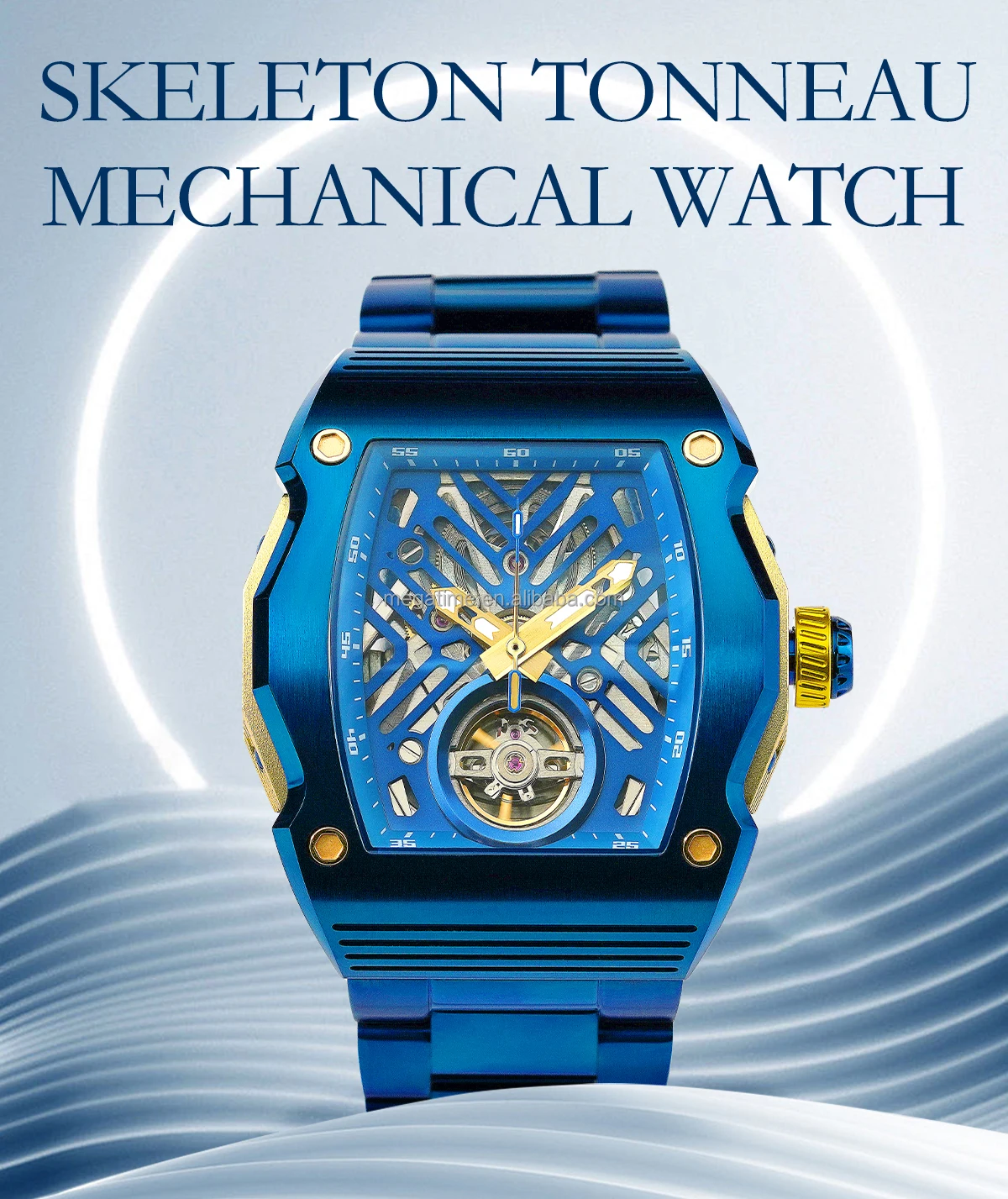 Luxury Richard Men's Skeleton Watch Automatic Movement Stainless Steel ...