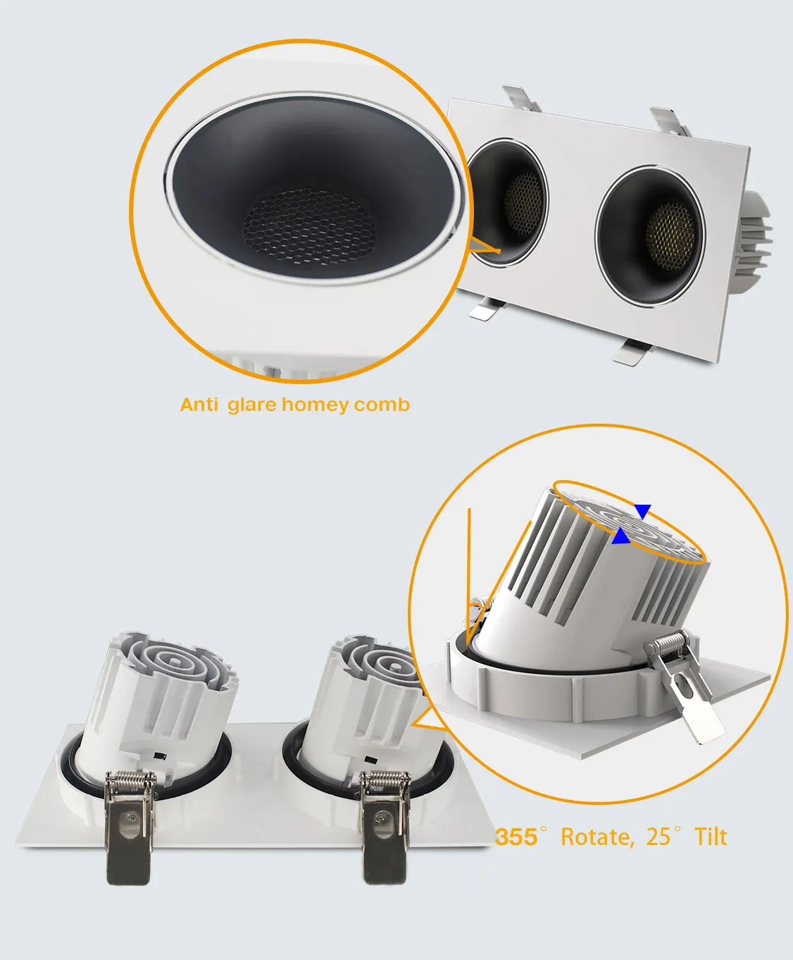 Beautiful Design Downlight Led 25w Indoor Home Lighting Square Recessed ...