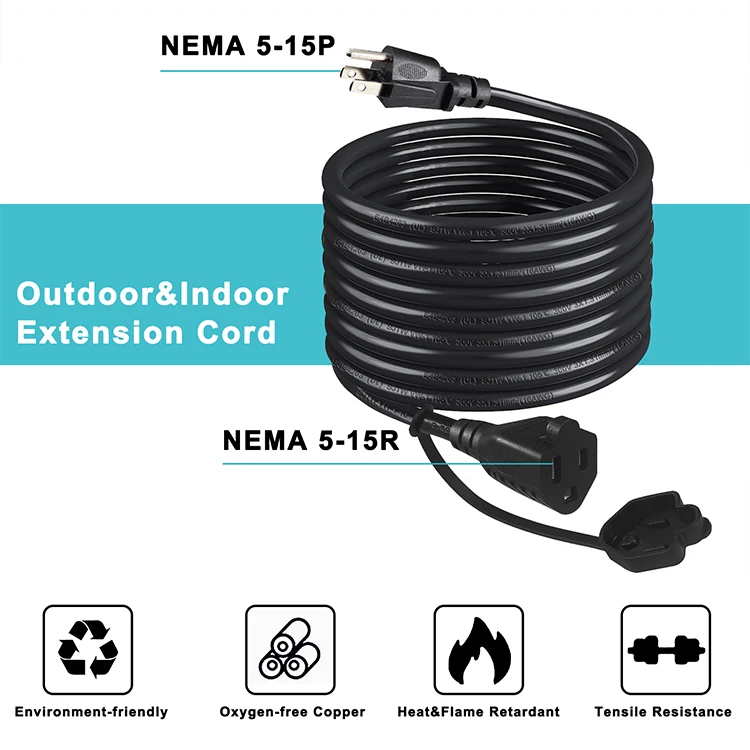 1ft 5ft NEMA 5-15P to IEC 5-15R US Computer Power Cord with 100% Pure ...