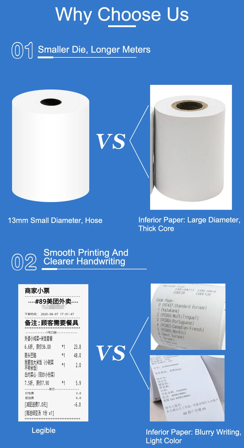 Blank Cash Register Paper Thermal Receipt Paper 57x30 For Credit Card ...