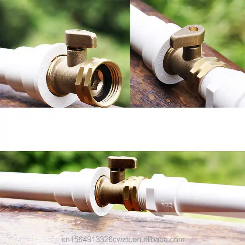 Brass Single Pass Ball Valve Threaded Pipe Fittings Garden Through Ball ...