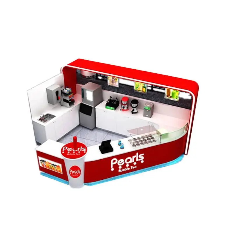 Triangular Shape Kiosk Custom Mall Juice & Bubble Tea Kiosk Unique ...