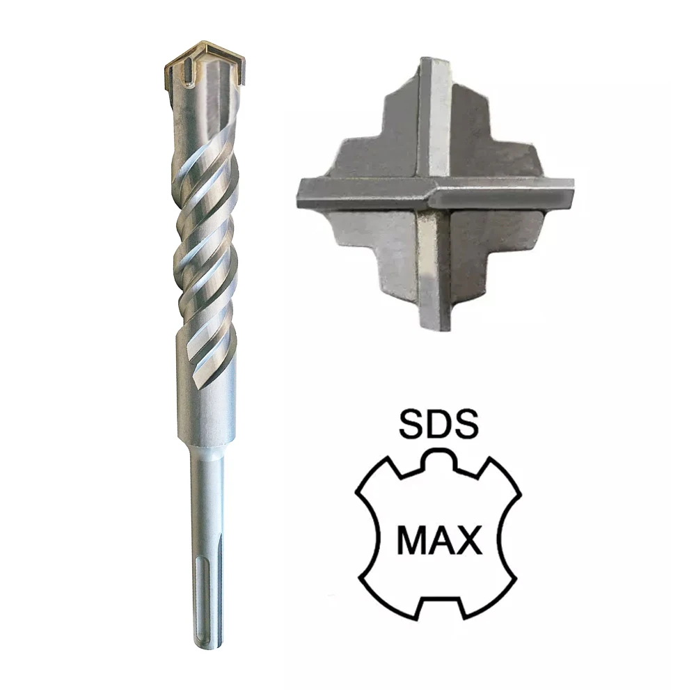 Carbide Cross Tip 4 Cutters SDS Max Drill Bit for Masonry & Concrete ...