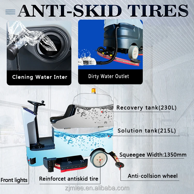 MLEE-1100 230L Commercial Industrial Auto Floor Cleaning Automatic Ride ...