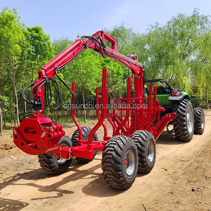 Wood Log/timber Loading Trailer With Crane Sale In Canada/usa - Buy 3 ...