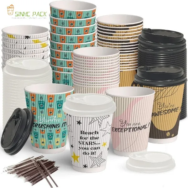 Disposable Instant Coffee Paper Cup Cold Drink Bubble Tea Paper Cups ...