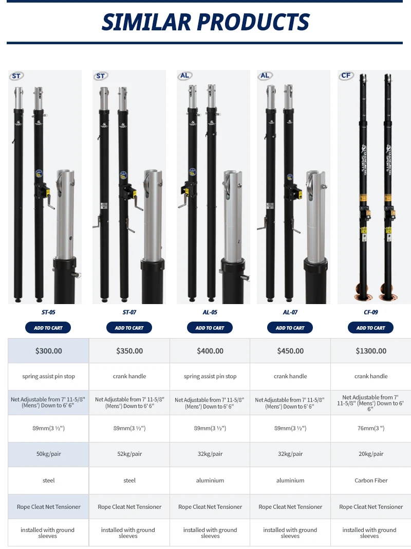 Inground Steel Volleyball Poles With Net Portable Volleyball Post And ...