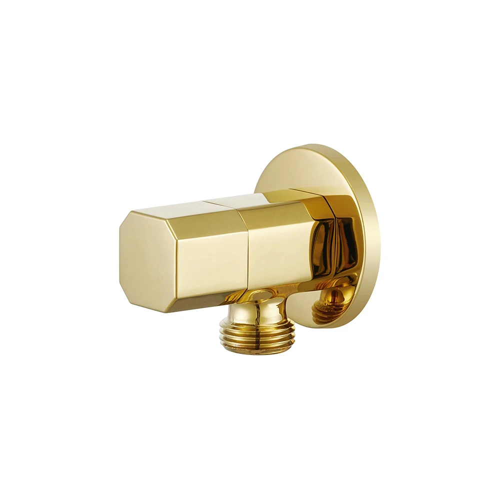 Luxury Hotel Design Golden Finished Solid Brass Bathroom Angle Valve ...