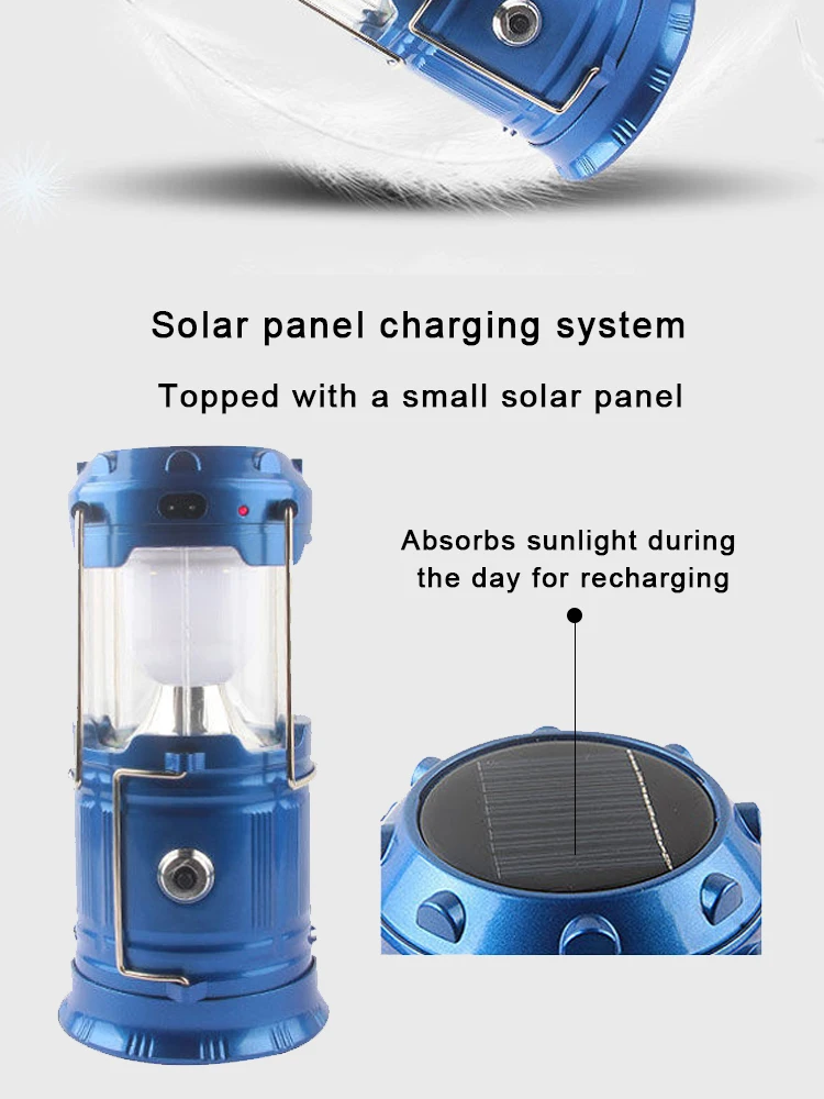 Outdoor Portable Solar Rechargeable LED Camping Lamp