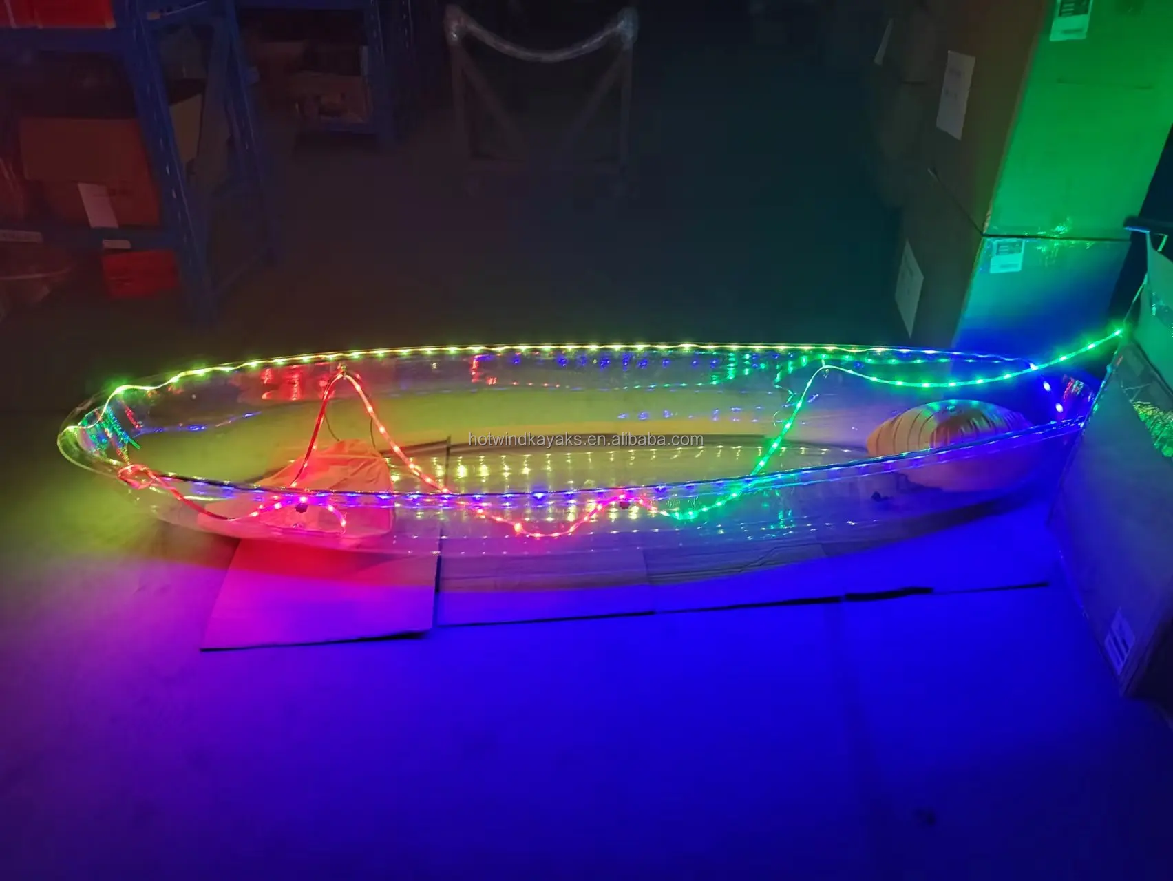 Transparent Kayak T2 by Hot Wind - LED Lights & Double Seats