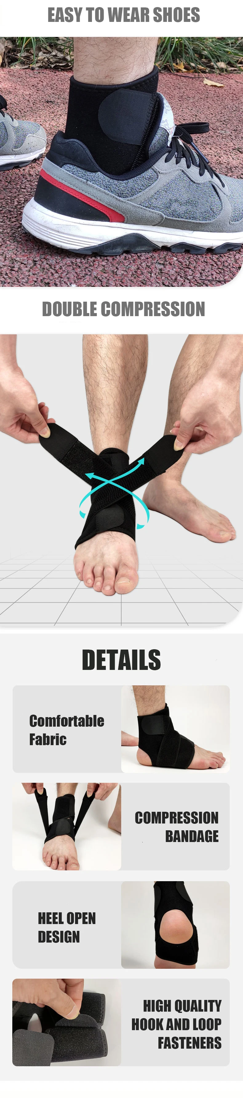 Adjustable Wrap Prevent Re-injury Breathable Strong Neoprene Ankle ...