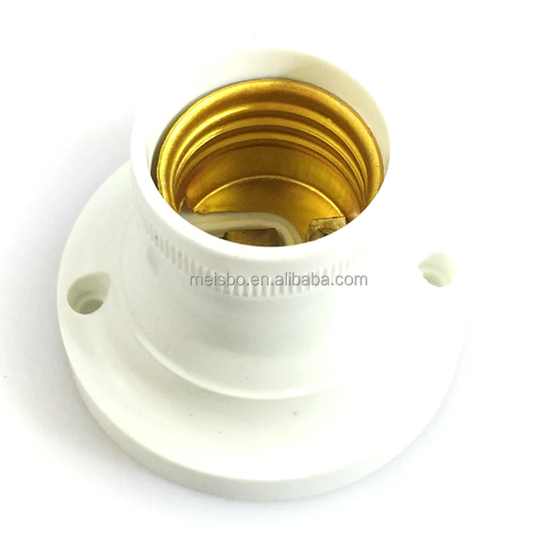 White PBT E27 Wall Mounted Lamp Base for Energy Saving LED
