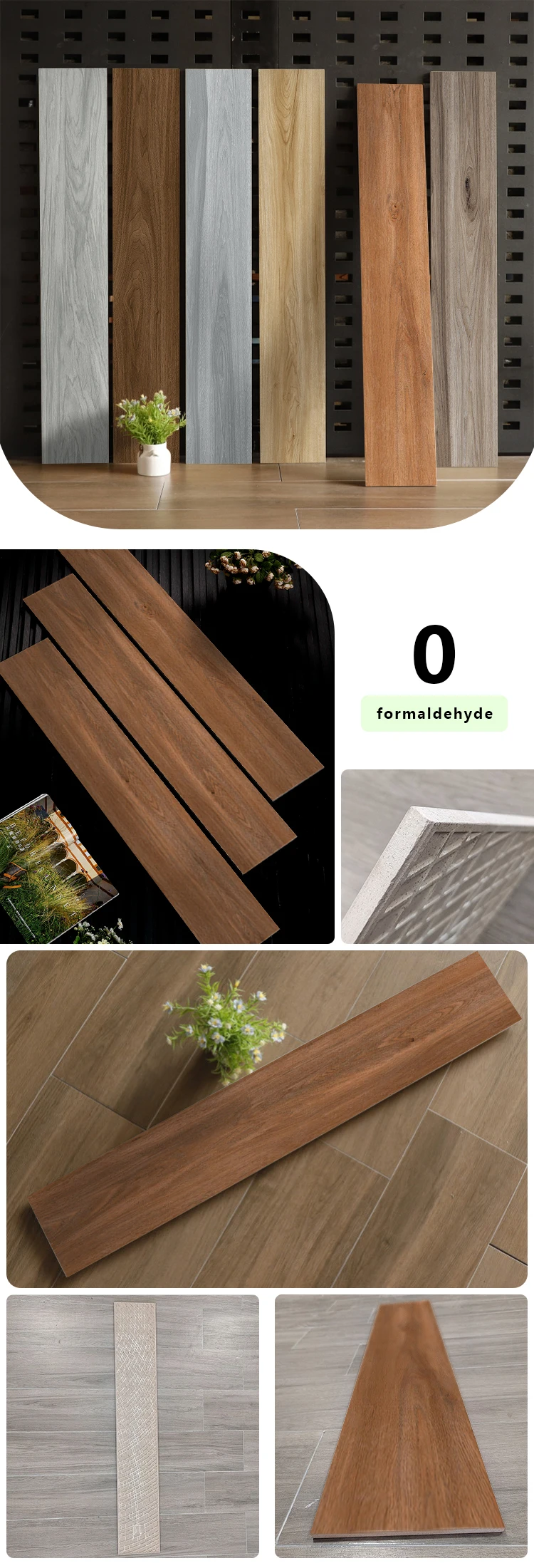 Matte Surface Rustic Style Wood Grain Floor Tiles Interior Living Room ...