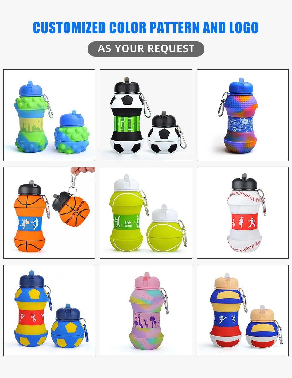 Durable & Fun Gourde Enfants En Silicone - Leakproof & Foldable