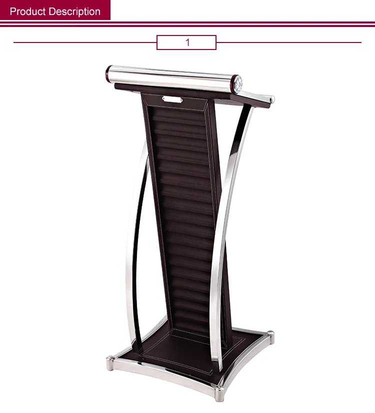 High Quality Church Pulpit Rostrum Speech Lectern Stands Black Leather ...