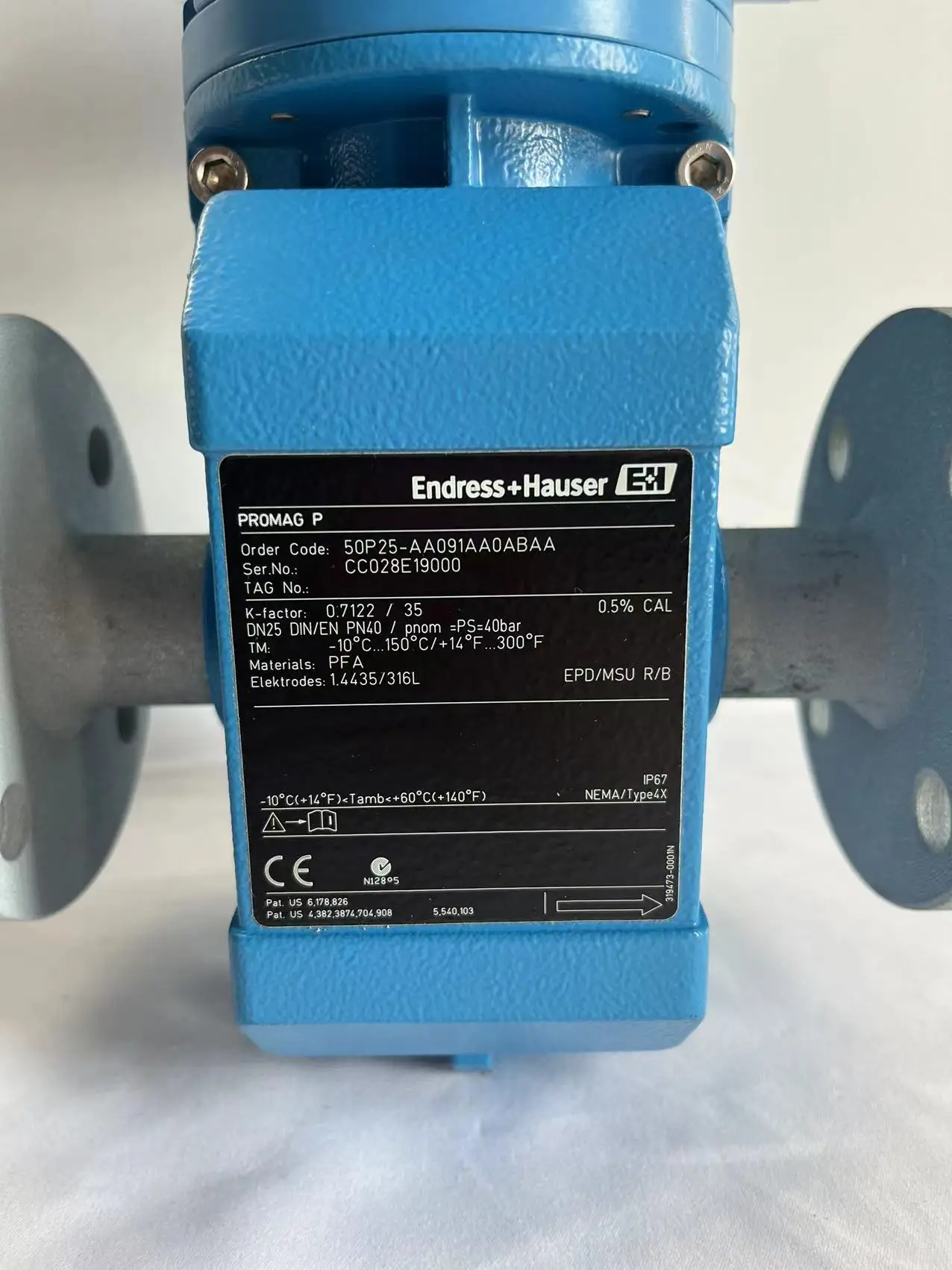 Endress+hauser Proline Promag 50p Electromagnetic Flowmeter50P25 ...