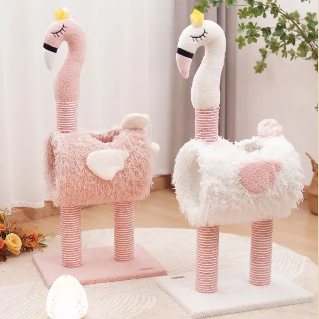 Flamingo Cat Climbing Tree Sisal Scratching Post Cat Grinding Toy ...