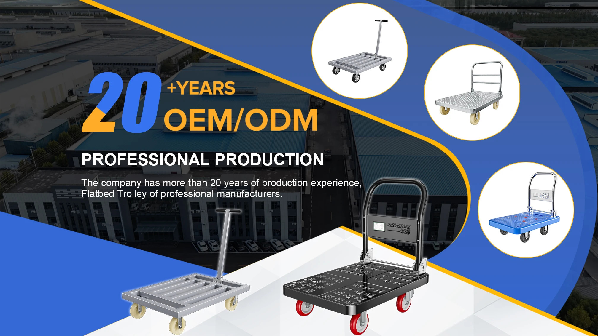 110*65cm Heavy Duty Warehouse Folding Plastic Platform Trolley Cart ...