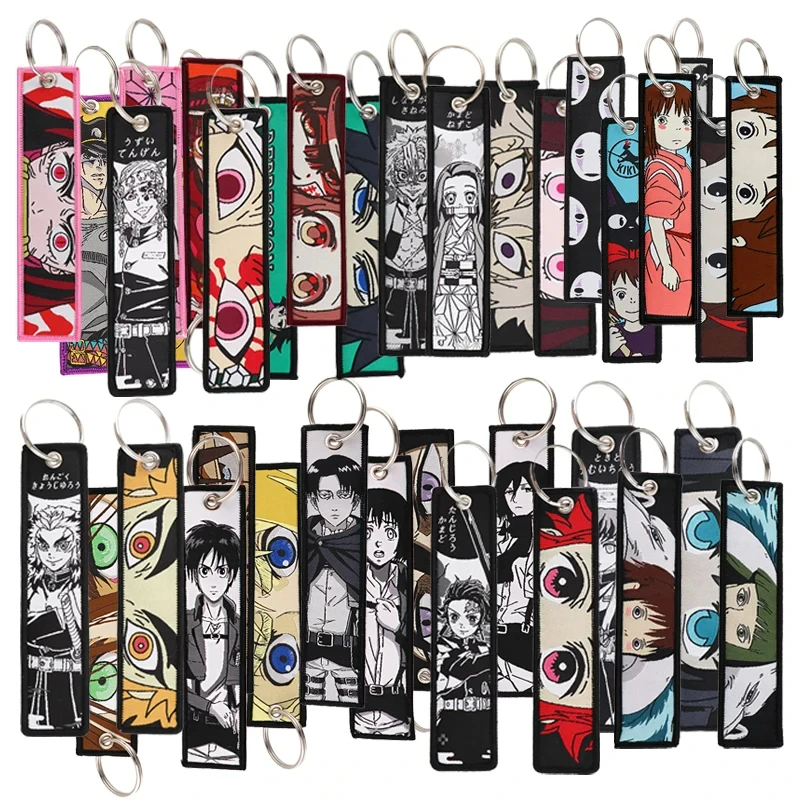 Custom Wholesale Woven Sexy Fabric Cartoon Jet Tag Anime Keytag ...