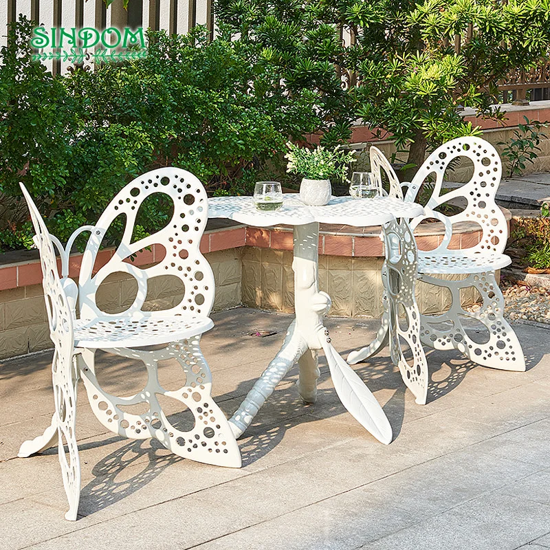 Creative European Style Butterfly Design Aluminum Alloy Outdoor Dining ...