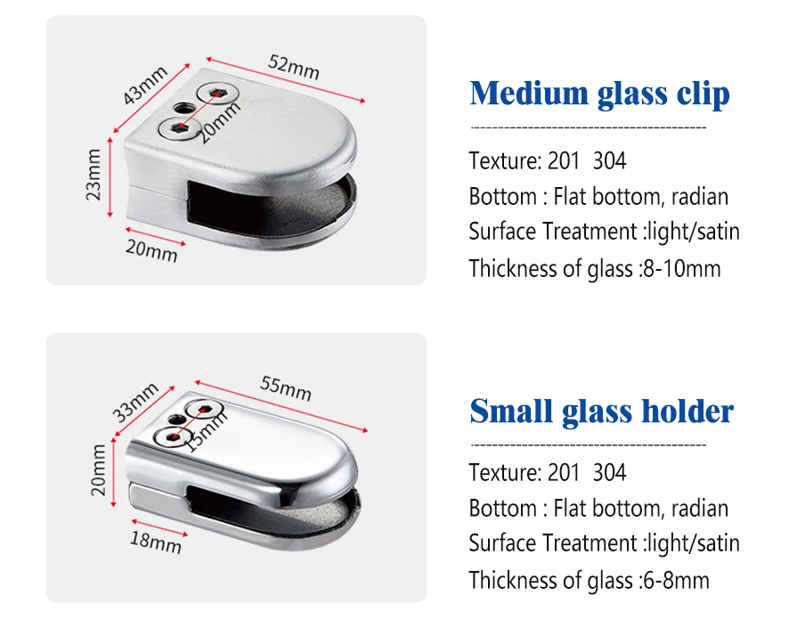 SANON Glass Railing Fitting D Type - Stainless Steel 304/316