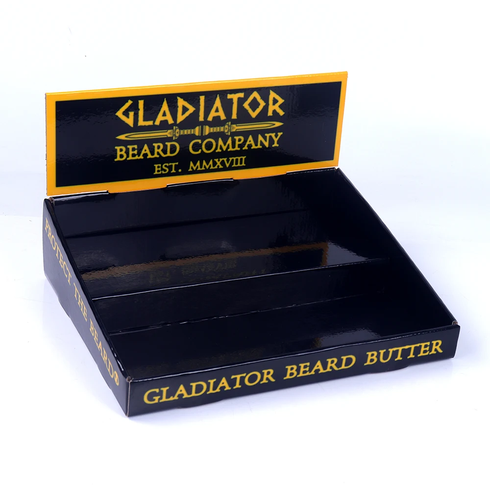 Retail Shop Shelf Ready Tray Packaging Glossy Black Folding Corrugated ...