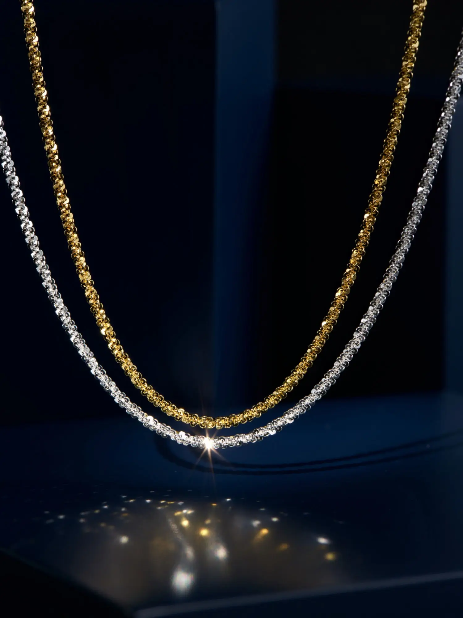 Rochime Shining Chain Necklace 925 Sterling Silver 18k Gold Rhodium ...