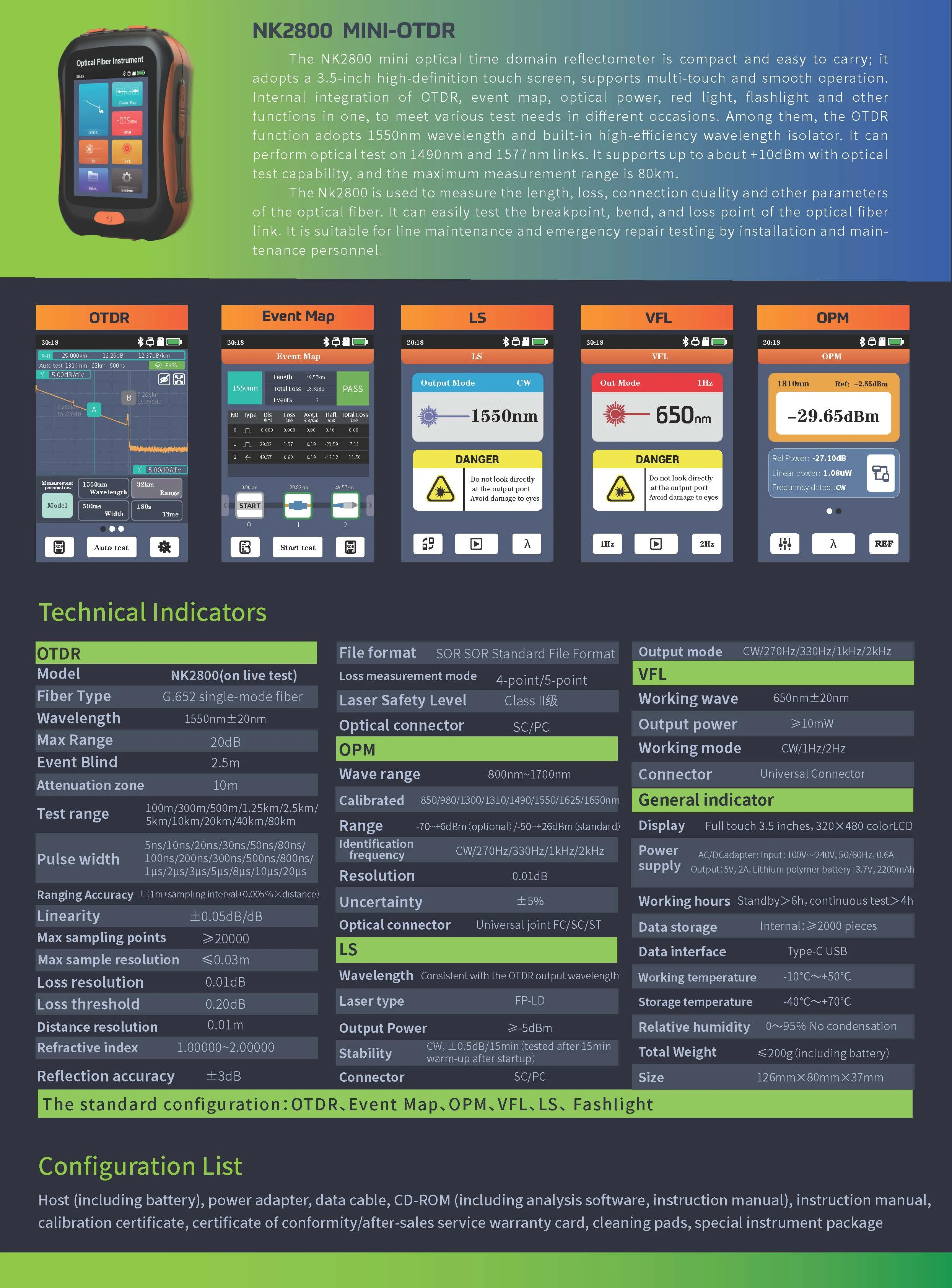 Novker Mini OTDR NK2800 - Precision FTTH Measurement