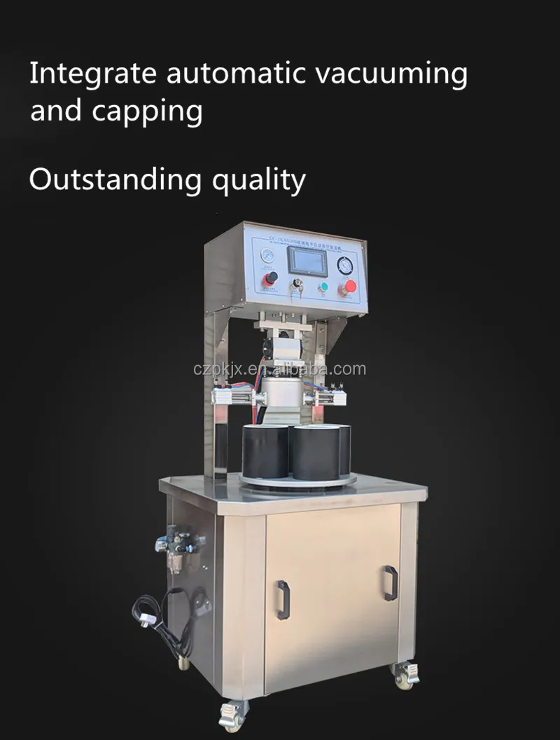 Semi Automatic Glass Jar Vacuum Capping Machine For Jam Sauce Paste ...